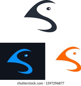 S Letter Bird Face Design Logo Stock Vector (Royalty Free) 1597296877