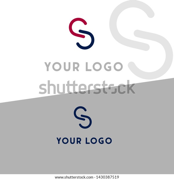 S Letter Blue Red Logo Stock Vector (Royalty Free) 1430387519 ...