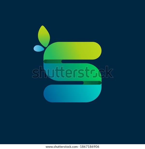 S Letter Green Gradient Eco Logo Stock Vector (Royalty Free) 1867186906 ...