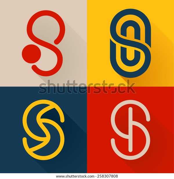 S Letter Line Logo Set Vector Stock Vector (Royalty Free) 258307808