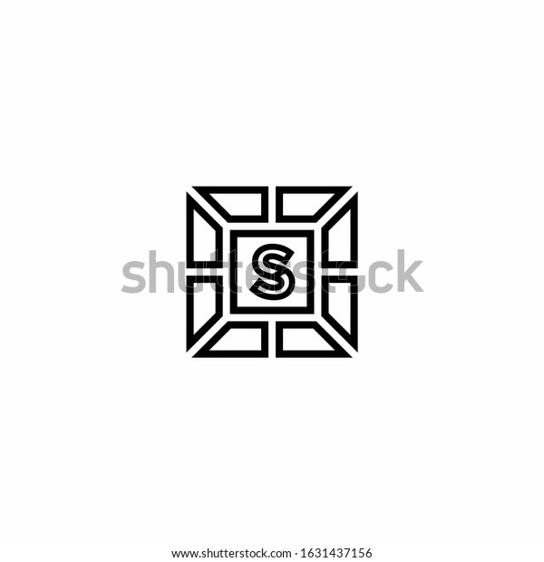 S Letter Line Shape Square Monogram Stock Vector (Royalty Free ...