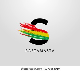 S Letter Logo Splatter Rasta Color Stock Vector (Royalty Free) 1779553019