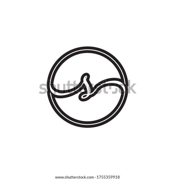 S Letter Script Circle Logo Design Stock Vector (Royalty Free ...
