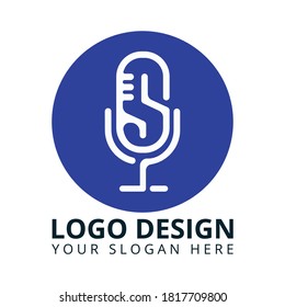 S Letter Unique Microphone Logo Design Stock Vector (Royalty Free ...
