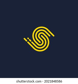 S Line Rounded Letter Logo Stock Vector (Royalty Free) 2021848586 ...