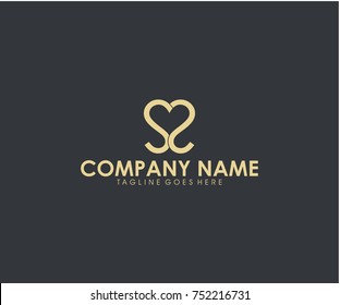 Abstract Initial Letter Ss Love Heart Stock Vector (Royalty Free ...