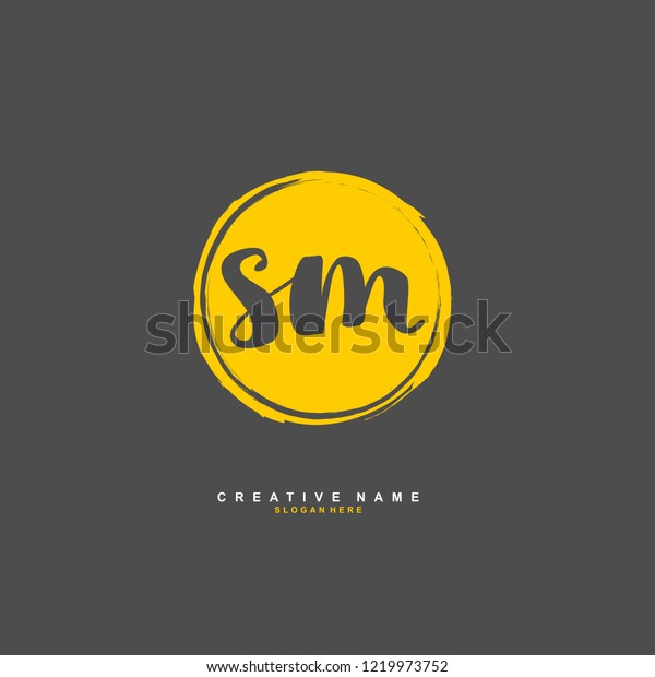 S M SM Initial logo template vector