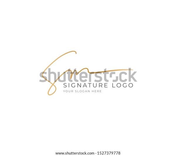 S M Sm Initial Signature Handwriting Stock Vector (Royalty Free) 1527379778