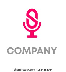 S Microphone Logo Icon Design Template Stock Vector (Royalty Free ...