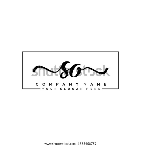 S O Initial Handwriting Logo Vector Stock Vector (Royalty Free ...