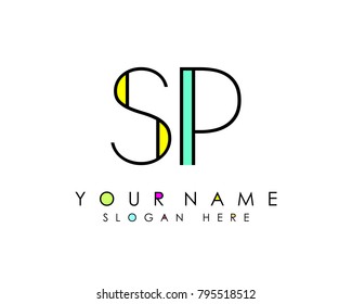 S P Initial Minimalist Logo Template Stock Vector (Royalty Free ...