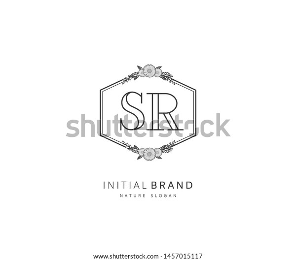 S R Sr Beauty Vector Initial Stock Vector (Royalty Free) 1457015117