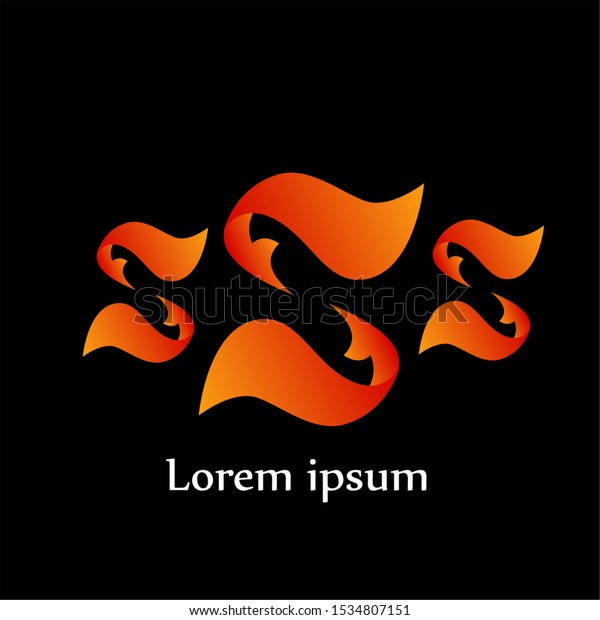 S Triple S Fire Flame Letter Stock Vector (Royalty Free) 1534807151 ...