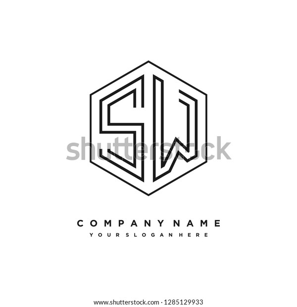 S W Initial Letter Modern Logo Stock Vector (Royalty Free) 1285129933 ...