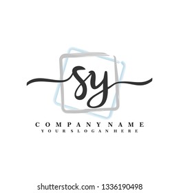 S Y Initial Handwriting Logo Vector Stock Vector (Royalty Free ...