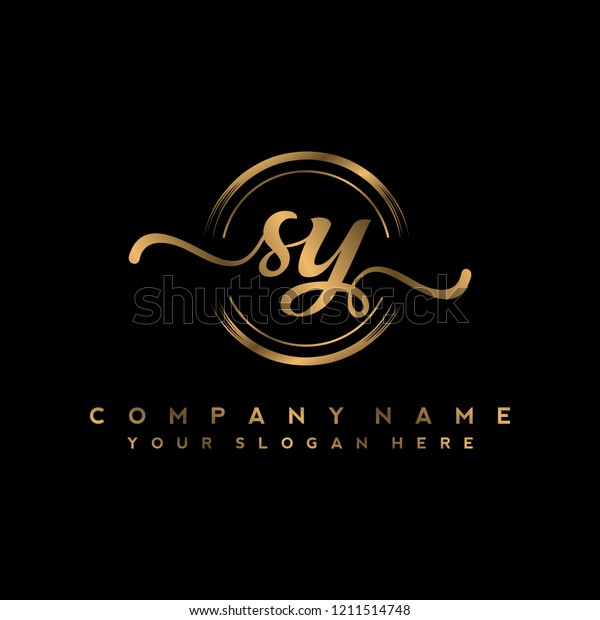 S Y Initial Handwriting Logo Vector Stock Vector (Royalty Free) 1211514748
