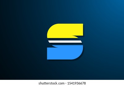 S Yellow Blue Bold Logo Letter Stock Vector (Royalty Free) 1541936678 ...