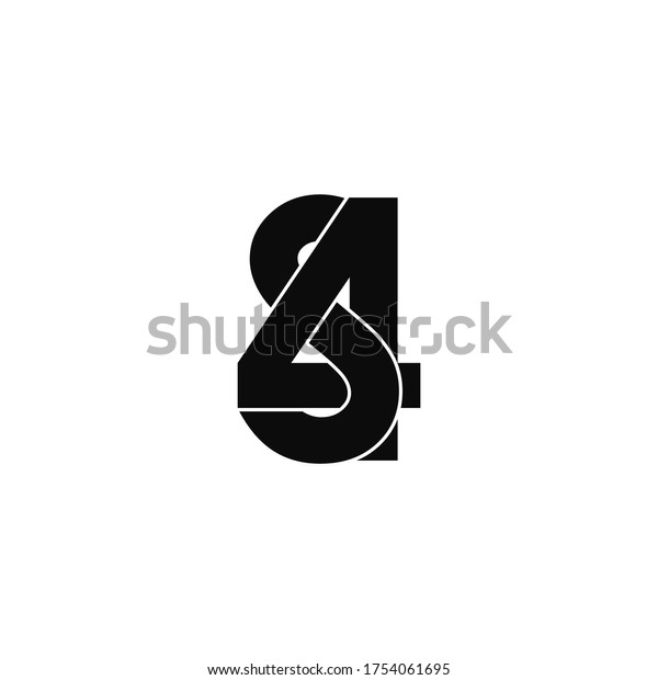 S4 Letter Original Monogram Logo Design: เวกเตอร์สต็อก (ปลอดค่า ...