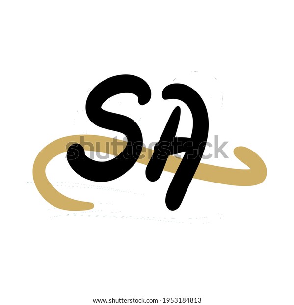 Sa Initial Handwritten Logo Identity Stock Vector (Royalty Free ...