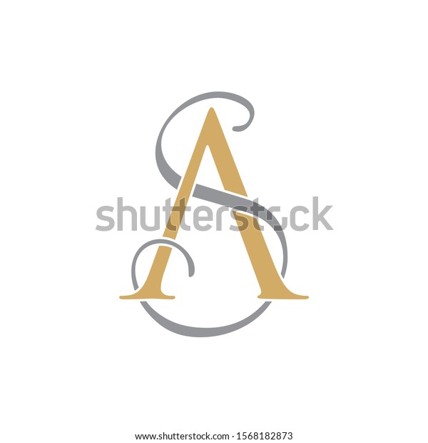 Sa Initial Logo Capital Letters Gold Stock Vector (Royalty Free) 1568182873