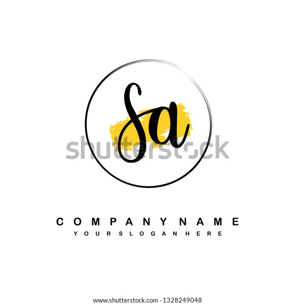 Sa Initial Signature Logo Handwriting Logo Stock Vector (Royalty Free ...