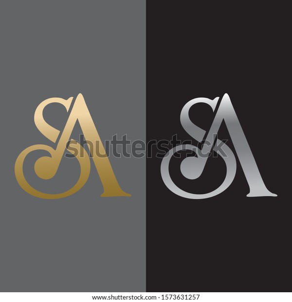Sa Letter Edition Gold Logo Luxury Stock Vector (Royalty Free) 1573631257