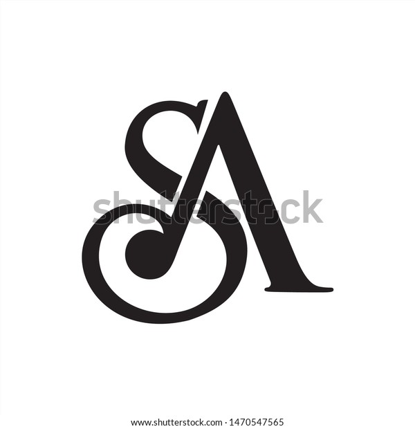 SA Letter Simple Linked Luxury Premium 스톡 벡터(로열티 프리) 1470547565 ...