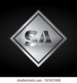 Sa Monogram Silver Logo Metal Logo Stock Vector (Royalty Free ...