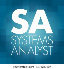Sa Systems Analyst Acronym Technology Concept Stock Vector (Royalty ...