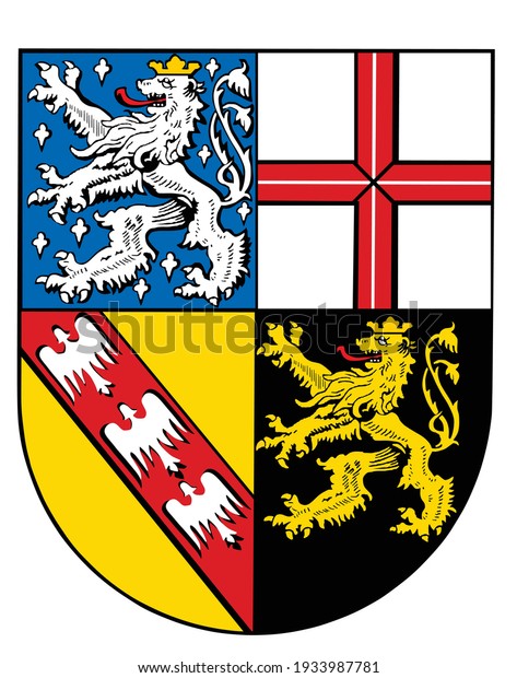 Saarland Coat Arms Vector Illustration Germany Stock Vector (Royalty ...