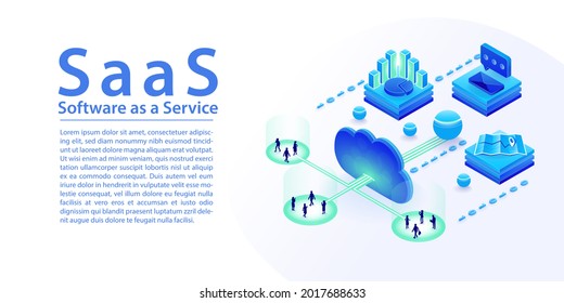 Saas Software Service Concept Infographic 3d Stock Vector (Royalty Free ...