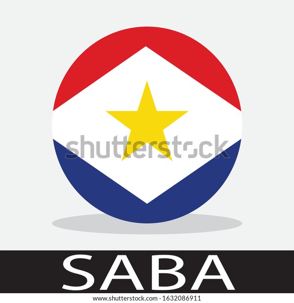 Saba Country Flag Icon White Background Stock Vector (Royalty Free ...
