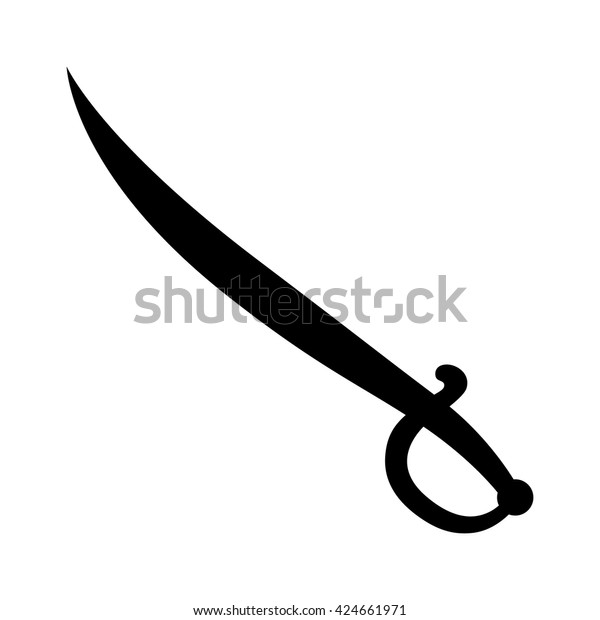 Saber Sword Blade Flat Vector Icon Stock Vector (Royalty Free ...