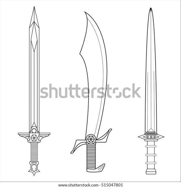 Saber Sword Vector Illustration Isolated On: เวกเตอร์สต็อก (ปลอดค่า ...
