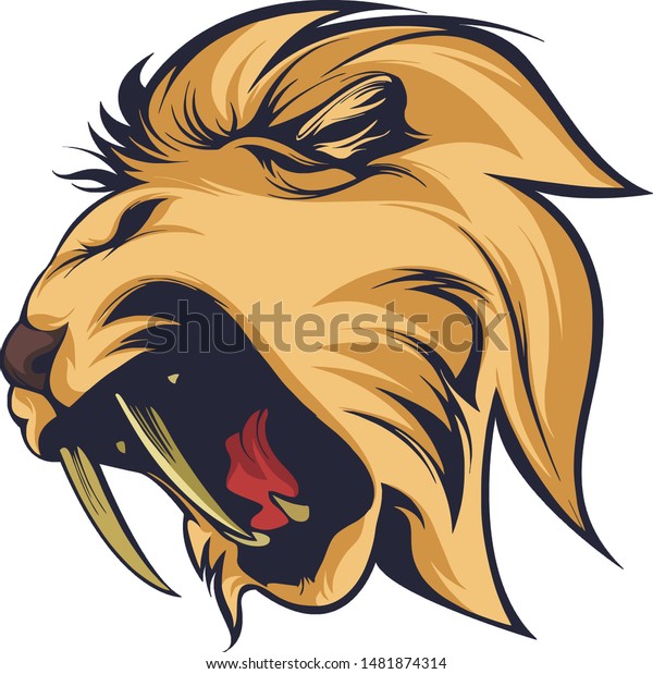 Sabertooth Head Logo Illustration Image Stock Vector (Royalty Free ...