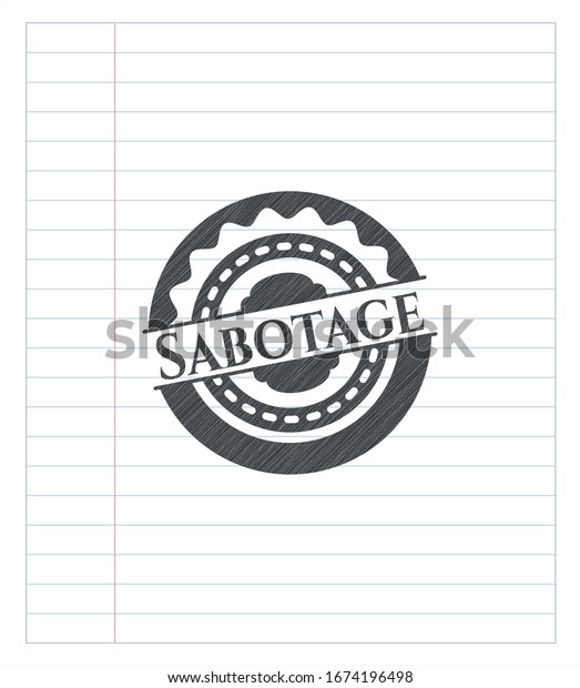 Sabotage Emblem Draw Pencil Effect Vector Stock Vector (Royalty Free ...