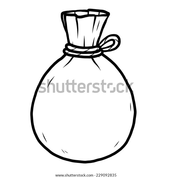 Sack Cartoon Vector Illustration Black White 库存矢量图（免版税）229092835 ...