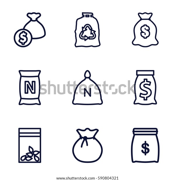 Sack Icons Set Set 9 Sack Stock Vector (Royalty Free) 590804321