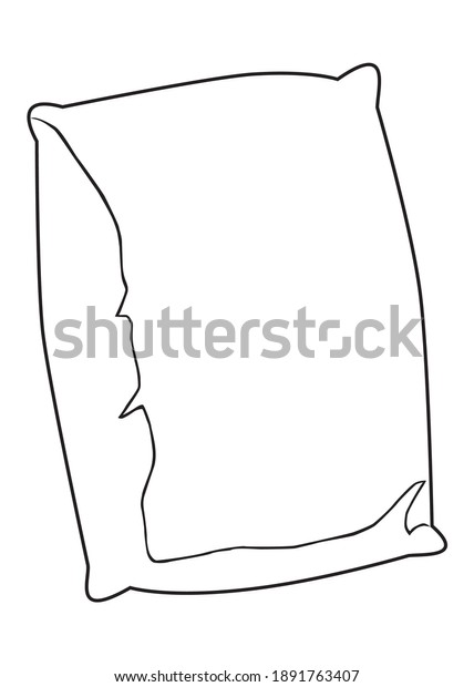 Sack Line Vector Illustrationisolated On White Stock Vector (Royalty ...