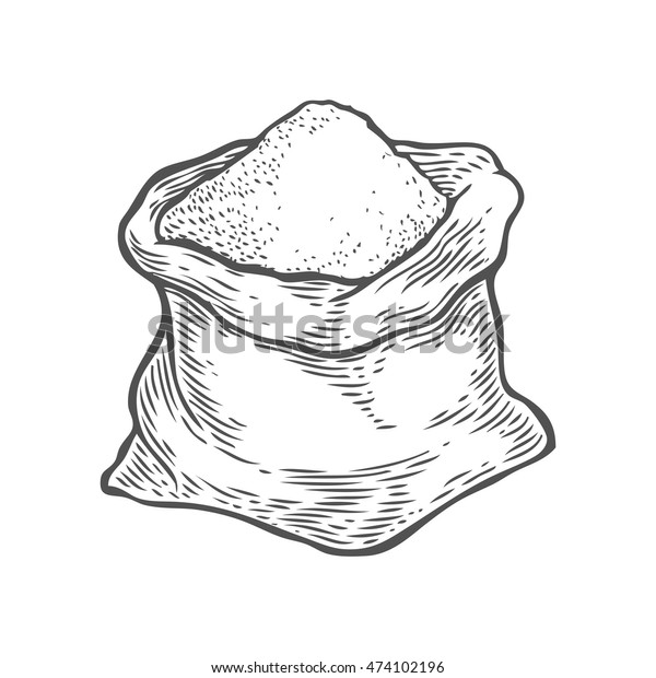 Sack Whole Flour Sugar Hand Drawn Stock Vector (Royalty Free) 474102196 ...