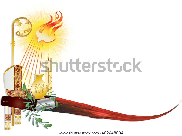Sacrament Confirmation Symbolic Vector Drawing Illustration 스톡 벡터(로열티 ...