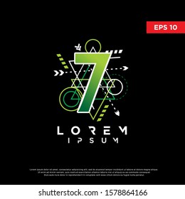 Sacred Geometry Initial Number 7 Logo Stock Vector (Royalty Free ...