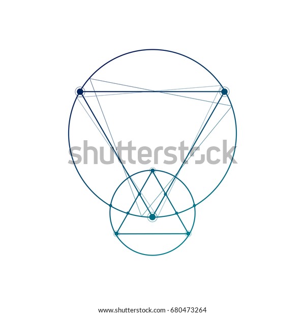 Sacred Geometry Minimal Tattoo Sketch Interlocking Stock Vector ...