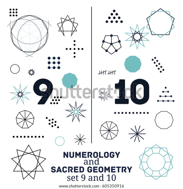 Sacred Geometry Numerology Symbols Vector Illustration Stock Vector ...
