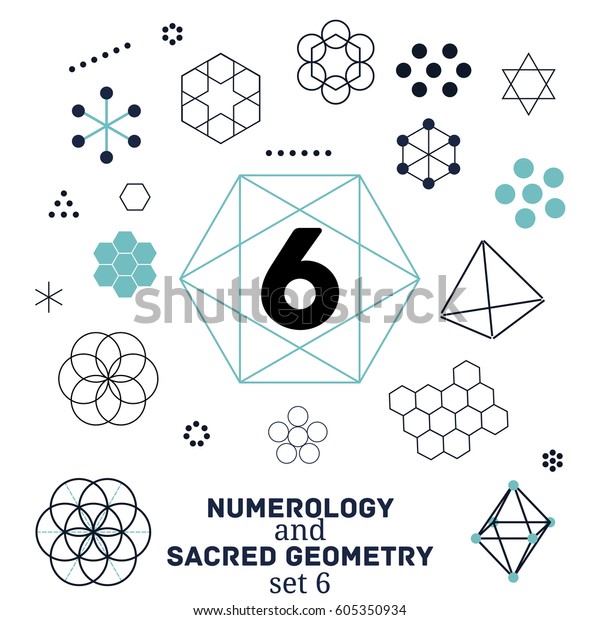 Sacred Geometry Numerology Symbols Vector Illustration: เวกเตอร์สต็อก ...