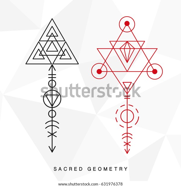 Sacred Geometry Signs Set Alchemy Linear Stock Vector (Royalty Free ...
