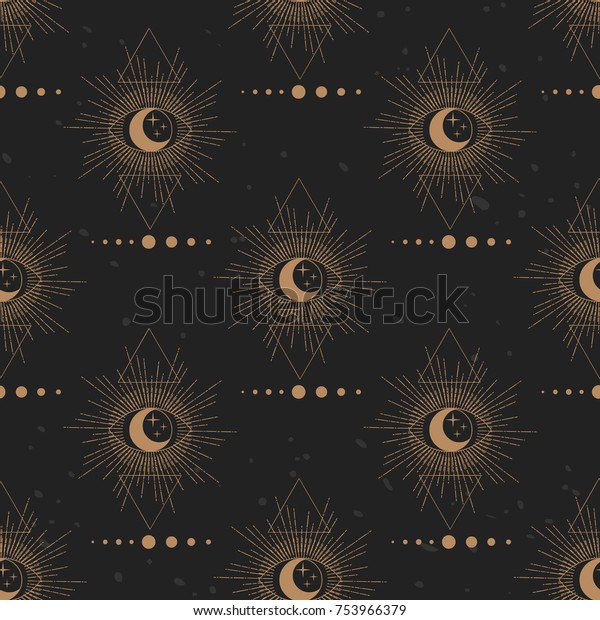 Sacred Geometry Solar System Moon Triangles Stock Vector (Royalty Free ...
