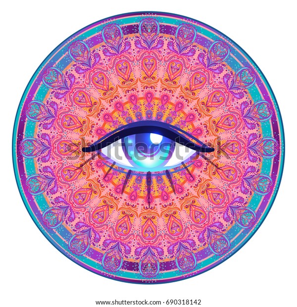 Sacred Geometry Symbol All Seeing Eye Stock Vector (Royalty Free) 690318142