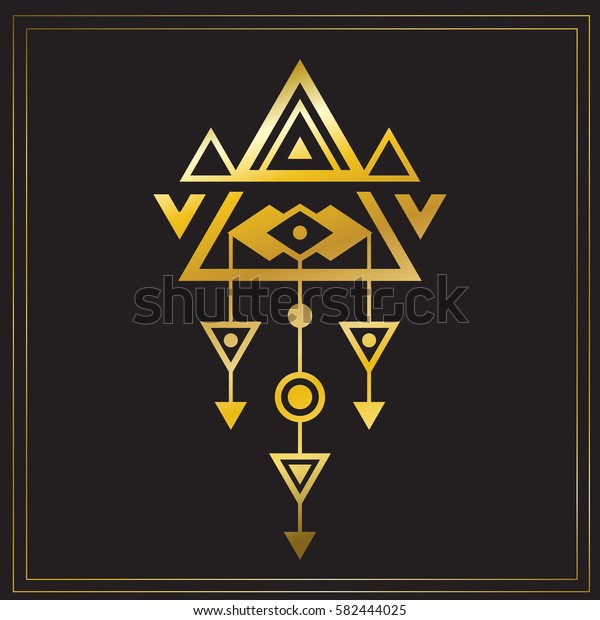 Sacred Geometry Symbol Esoteric Tribal Aztec Stock Vector (Royalty Free ...
