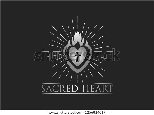 Sacred Heart Logo: เวกเตอร์สต็อก (ปลอดค่าลิขสิทธิ์) 1256814019 ...
